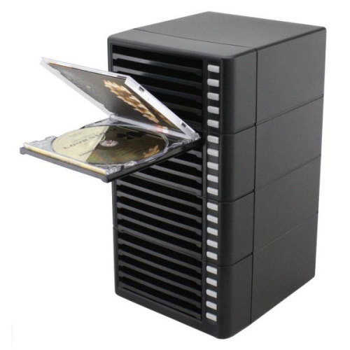 Hipce One Touch Stackable CD Rack – Black